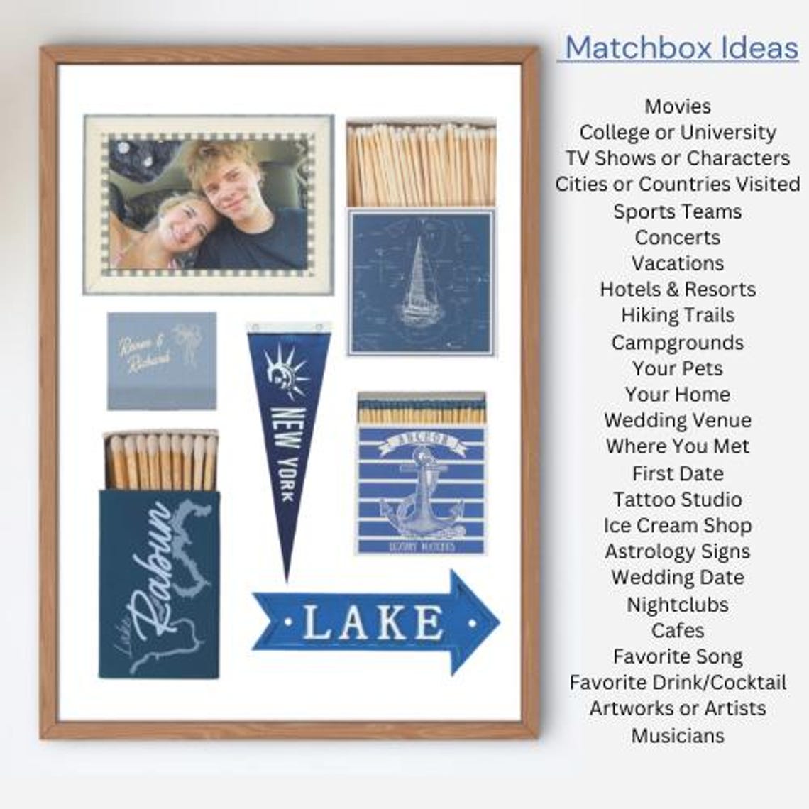 Custom Matchbook Art, Matchbook Poster, Personalized Matchbox Gift ...