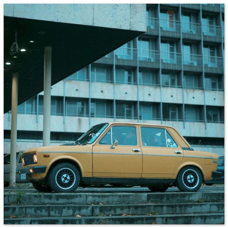 Retro 70s 80s Car Poster - Classic Urban Design Art Print - Nostalgic ...
