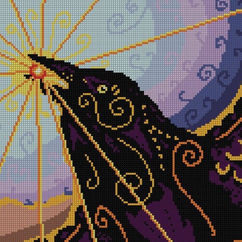 A Raven Treasure Cross Stitch Chart - Etsy