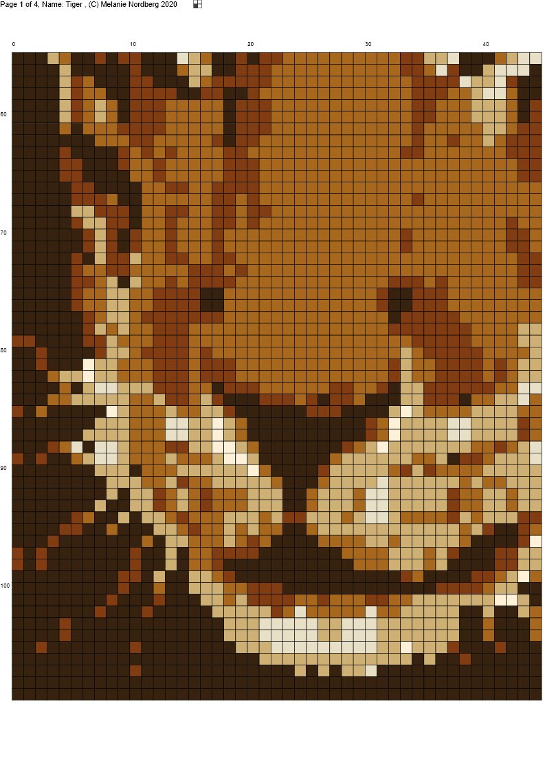 Tiger Square and Knitting Charts - Etsy