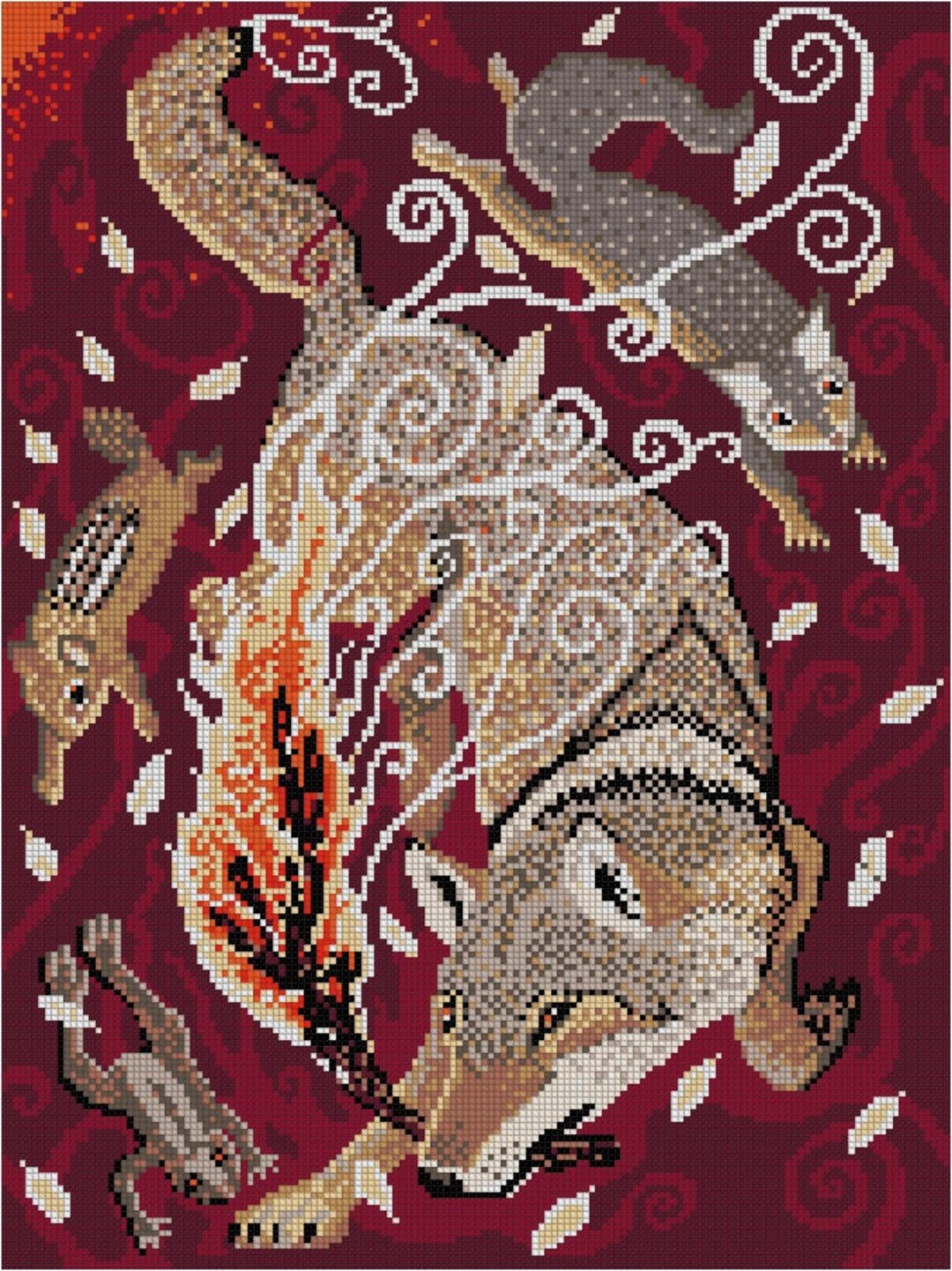 Coyote Steals the Fire Cross Stitch Chart - Etsy