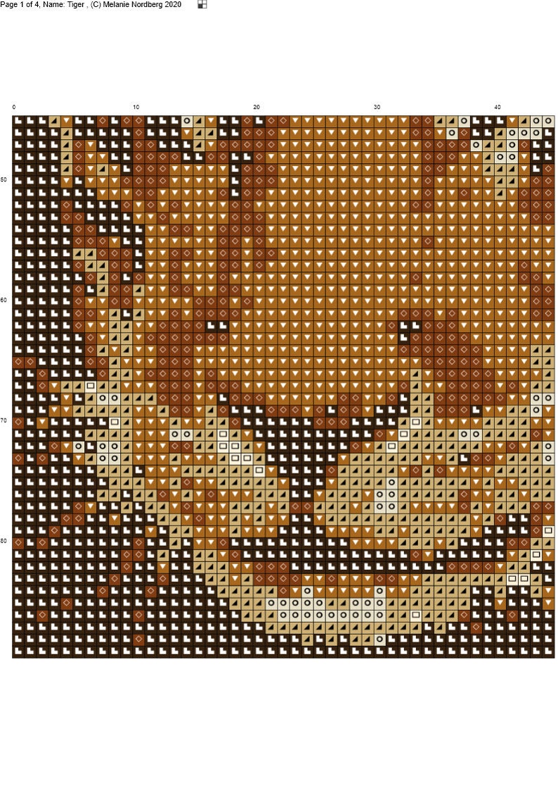 Tiger Square and Knitting Charts - Etsy