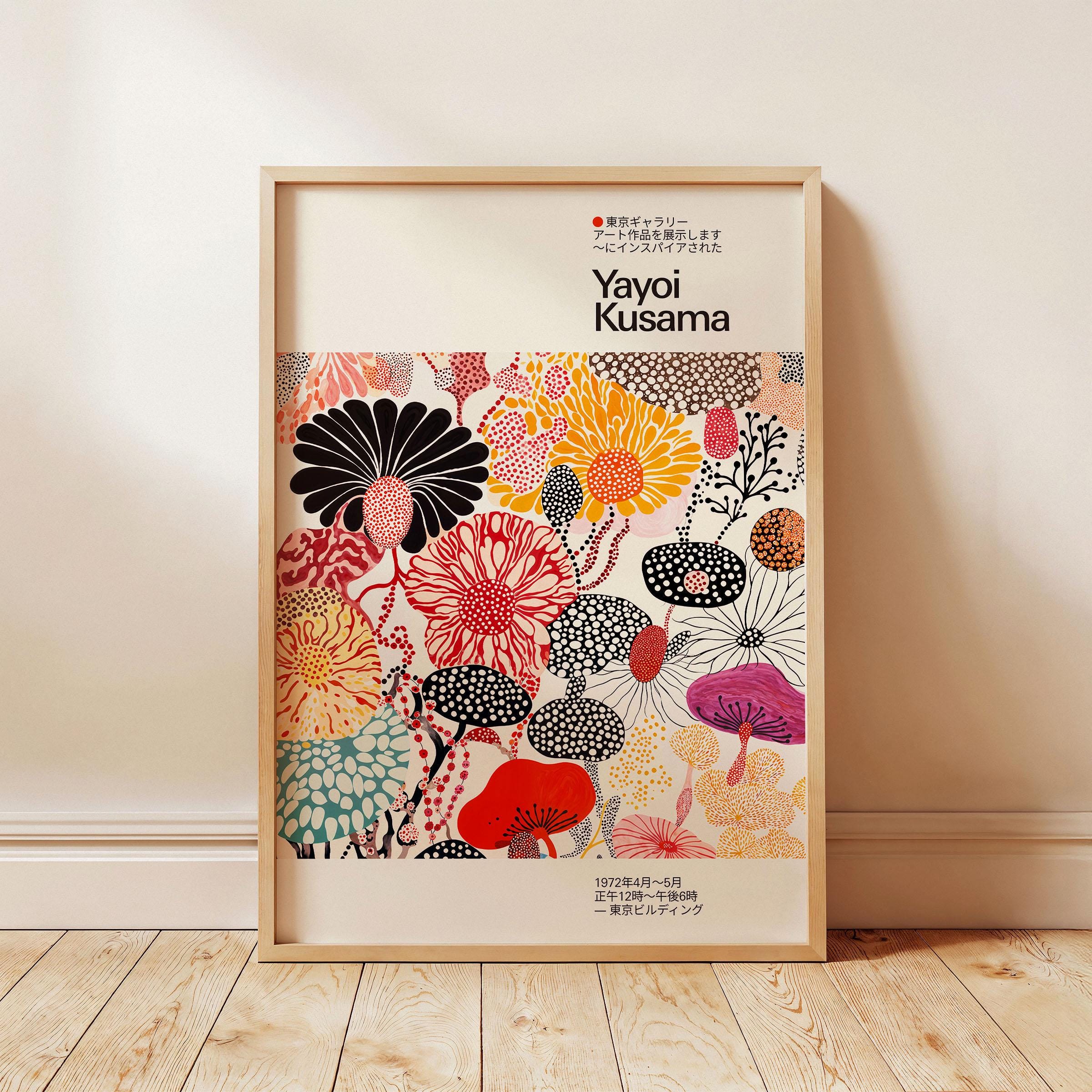 Yayoi Kusama Floral Exhibition Poster, Japandi Art Print - Etsy