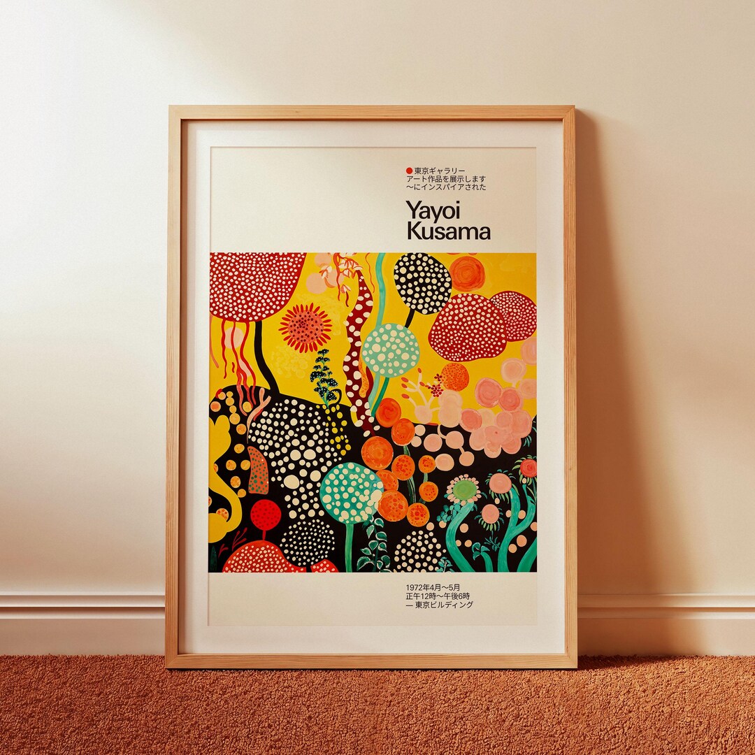 Yayoi Kusama Inspired Poster | Ready-to-hang Framed Japanese Organic ...
