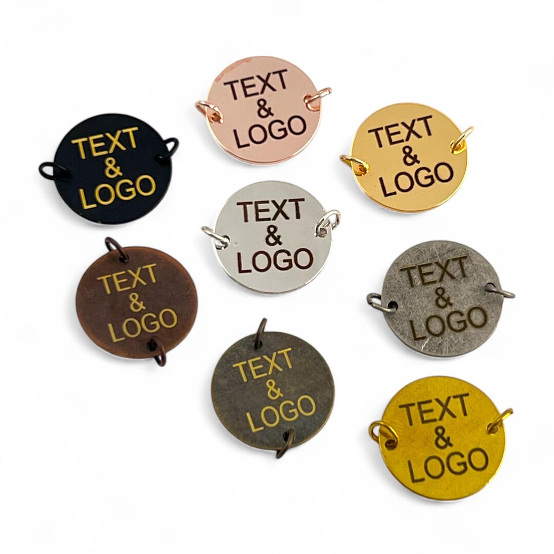 Custom Laser Engraved Logo Charm, Personalized Logo, Custom Jewelry Tag ...