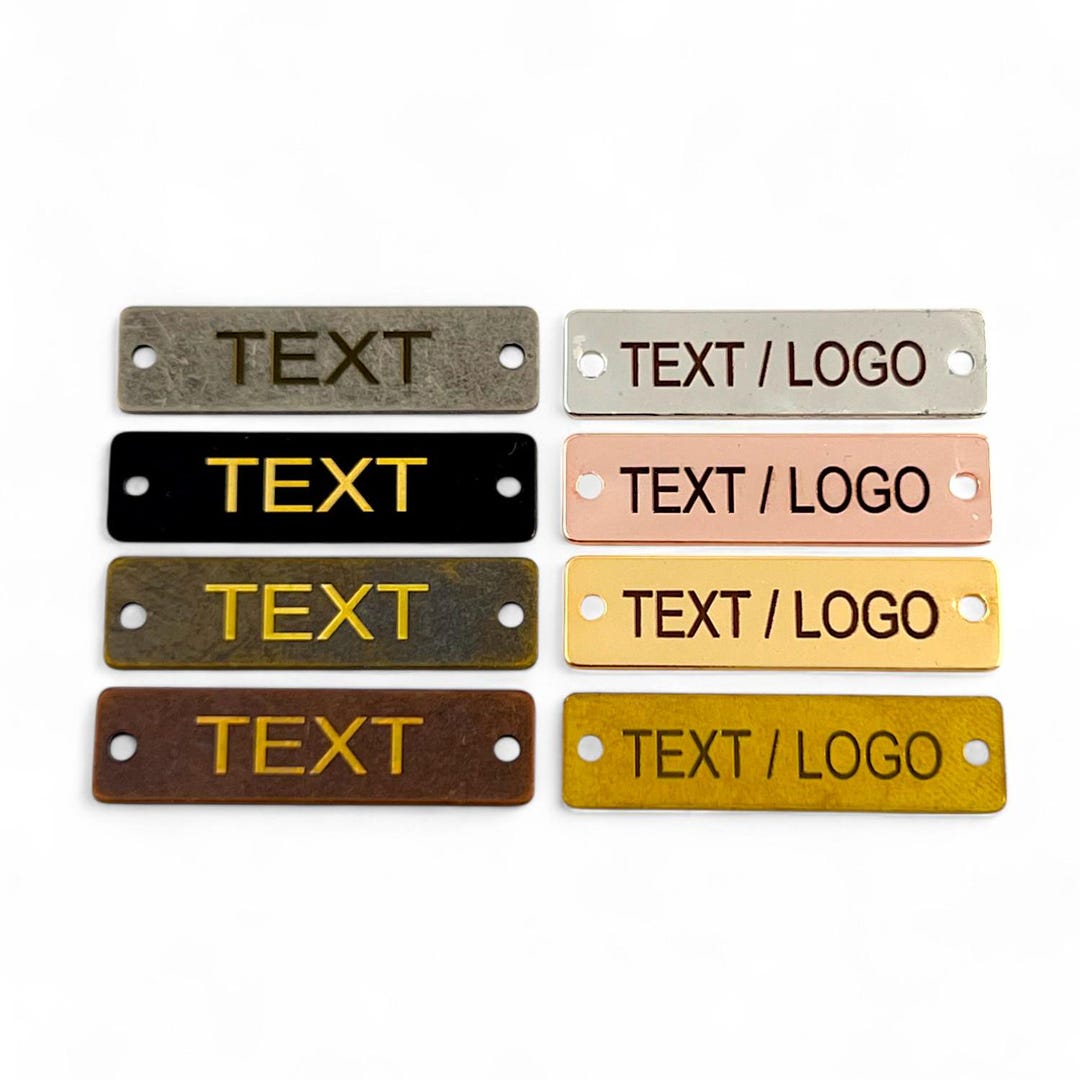 Rectangle Custom Laser Engraved Logo, 2 Hole Personalized Bag Tag ...