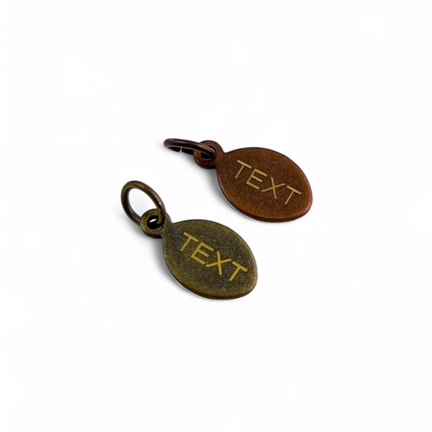 Oval Custom Laser Engraved Logo Charm, Personalized Logo, Custom ...
