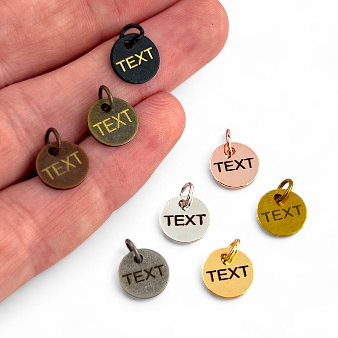 Custom Laser Engraved Logo Charm, Personalized Logo, Custom Jewelry Tag ...