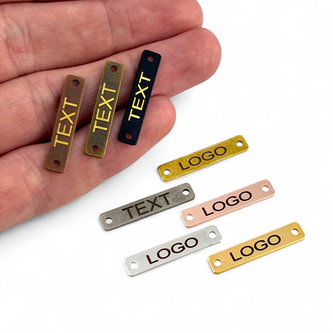 Rectangle Custom Laser Engraved Logo, 2 Hole Personalized Bag Tag ...