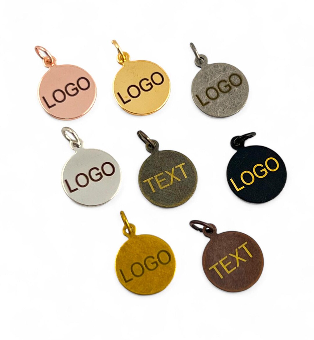 Custom Laser Engraved Logo Charm, Personalized Logo, Custom Jewelry Tag ...