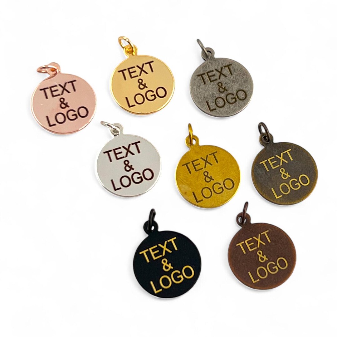 Custom Laser Engraved Logo Charm, Personalized Logo, Custom Jewelry Tag ...