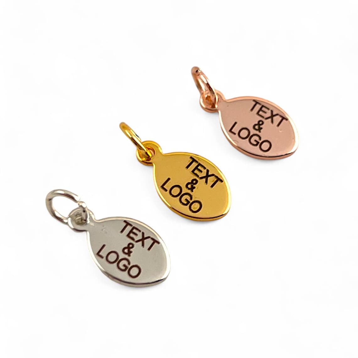 Oval Custom Laser Engraved Logo Charm, Personalized Logo, Custom ...