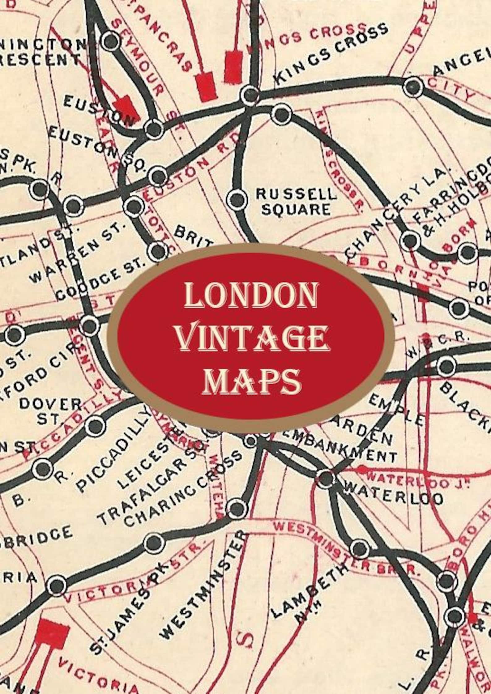 5 Old London Maps, Antique London England Art Maps, Vintage London Maps ...
