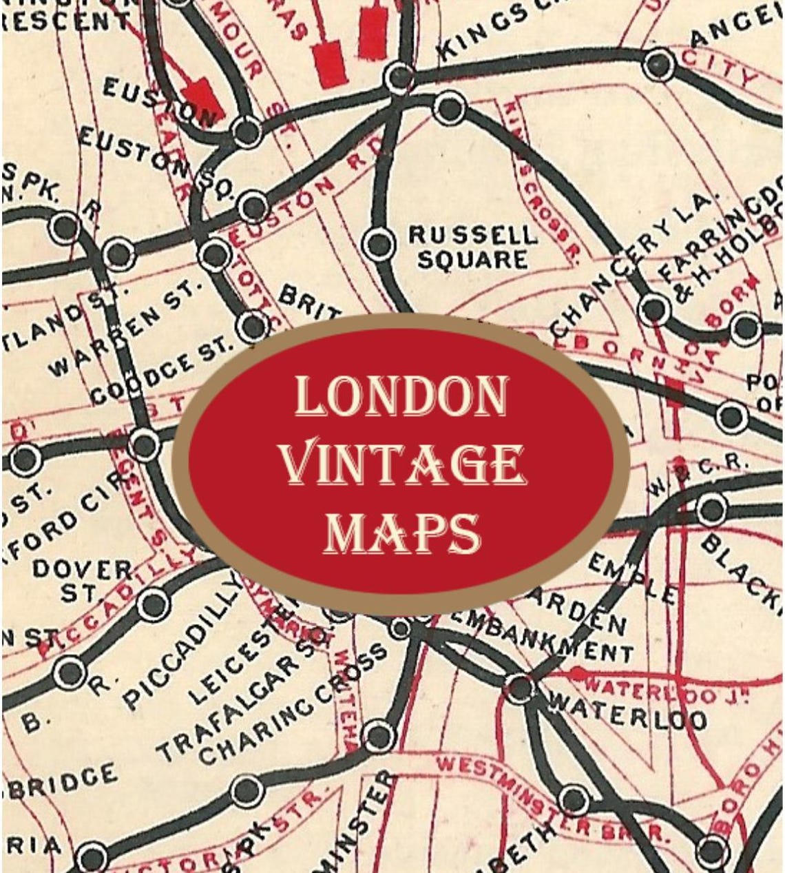 5 Old London Maps, Antique London England Art Maps, Vintage London Maps ...