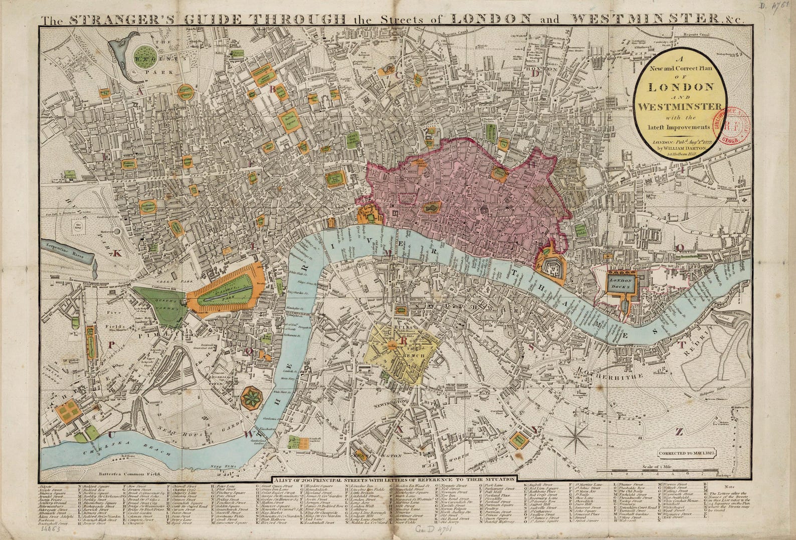 5 Old London Maps, Antique London England Art Maps, Vintage London Maps ...