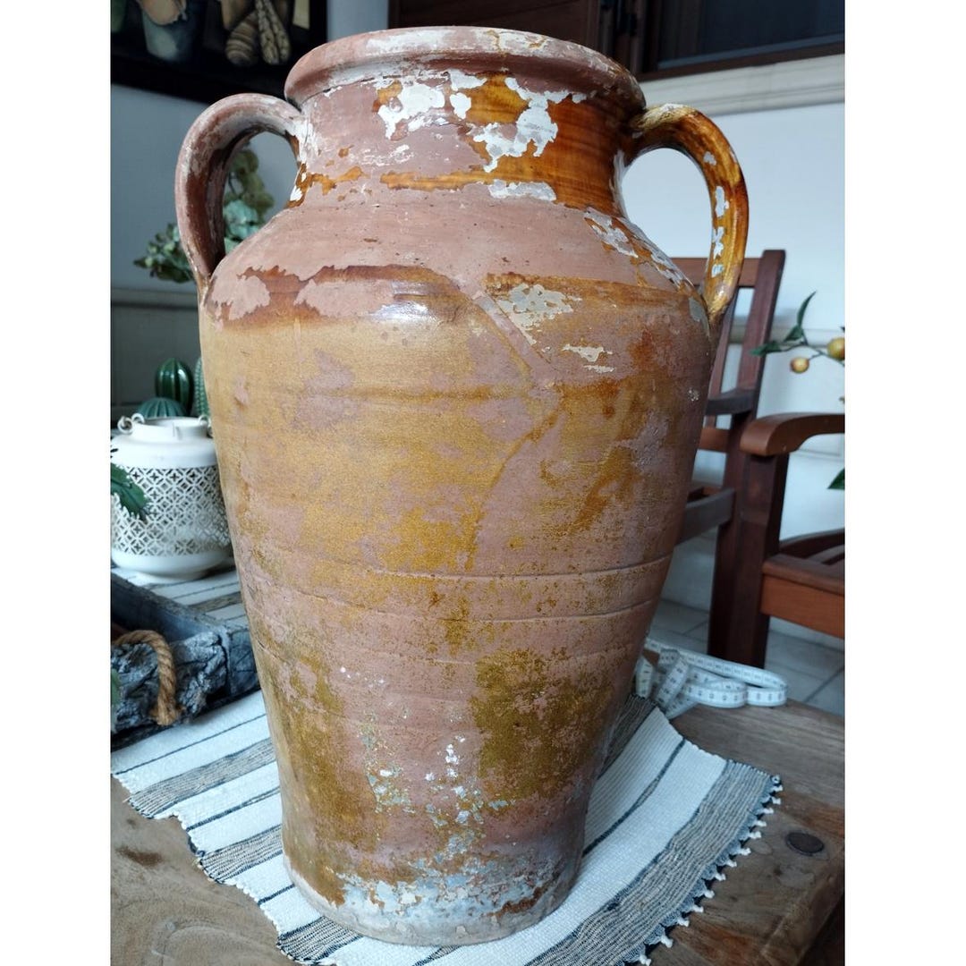 Ancient Apulian Capasa Amphora in Enamelled Terracotta Made in ...