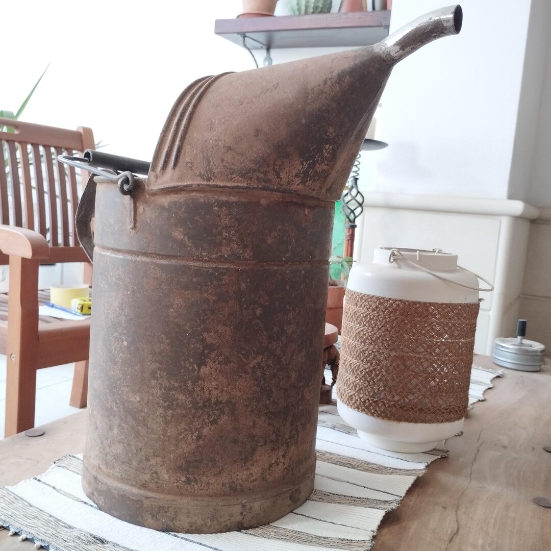 Antique Metal Tin From the Early 1900s, Large Container, Vintage Jug ...