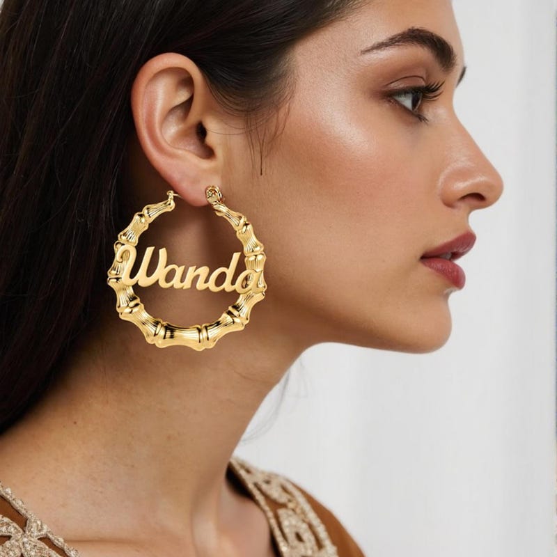 Name Hoop Earrings - Etsy