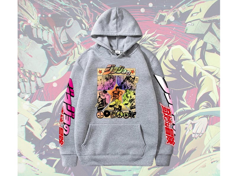 Jojo's Bizarre Adventure Hoodie, Graphic Japanese Anime Streetwear ...