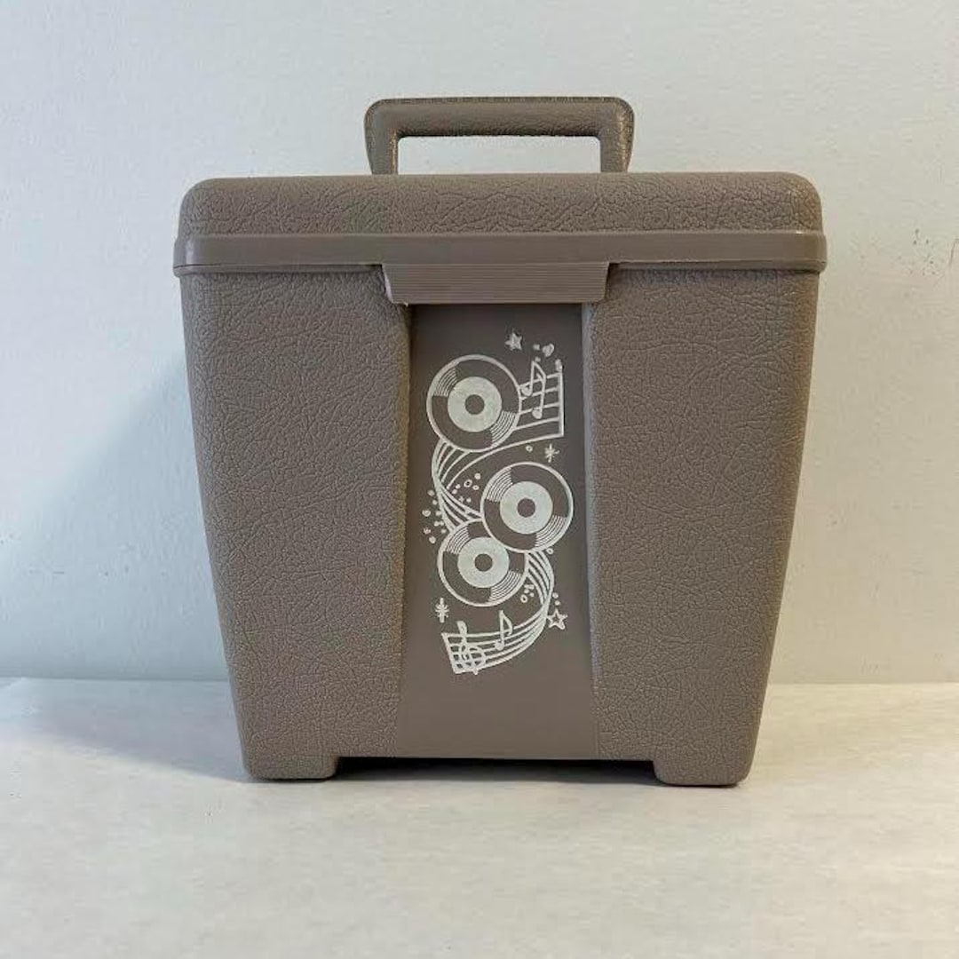 Lustro-ware Grey Plastic 45 RPM 7 Inch Vinyl Record Storage Tote ...