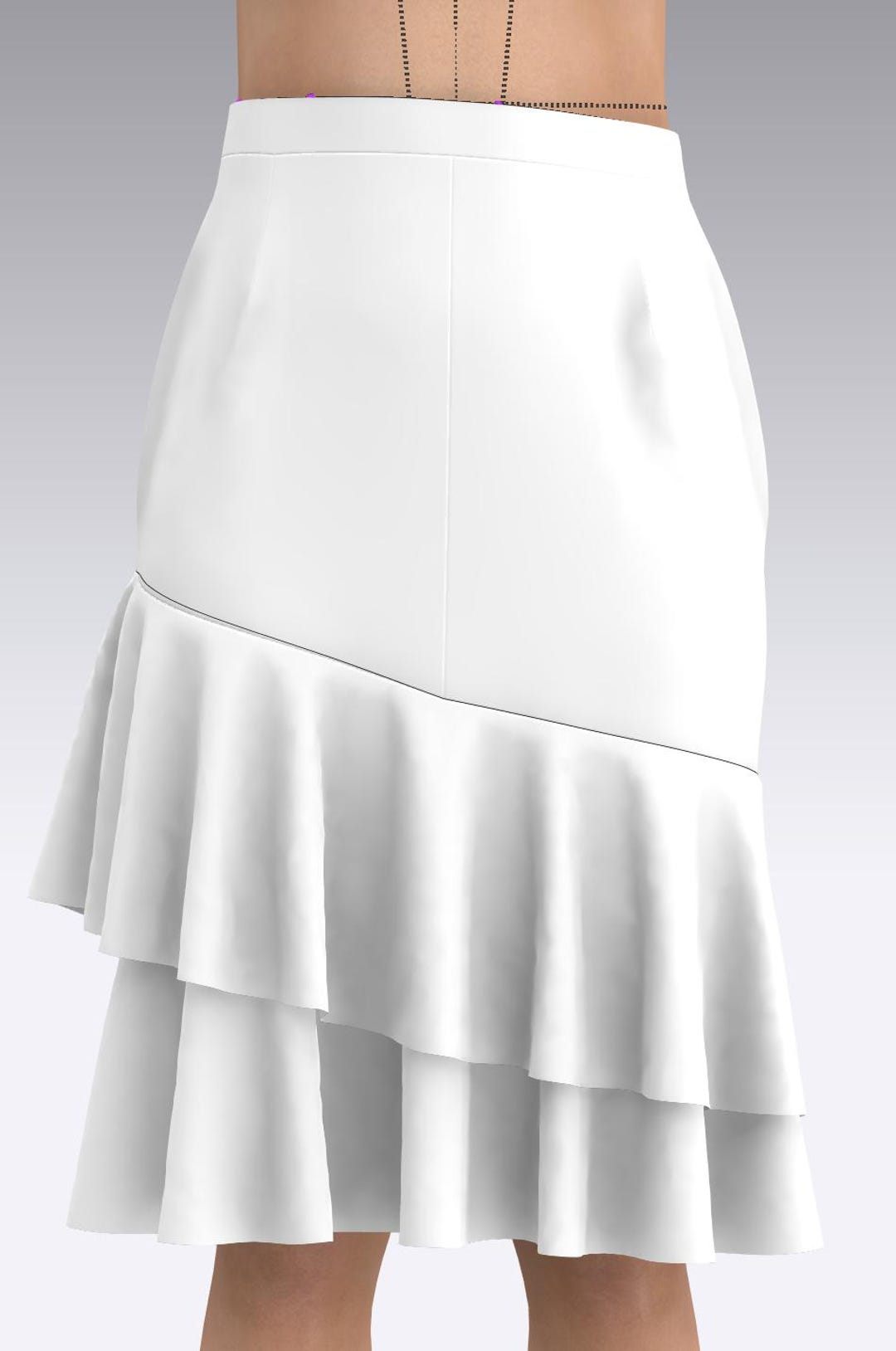 Digital Sewing Pattern - Women's Half Skirt (size 42) Accurate 3D ...