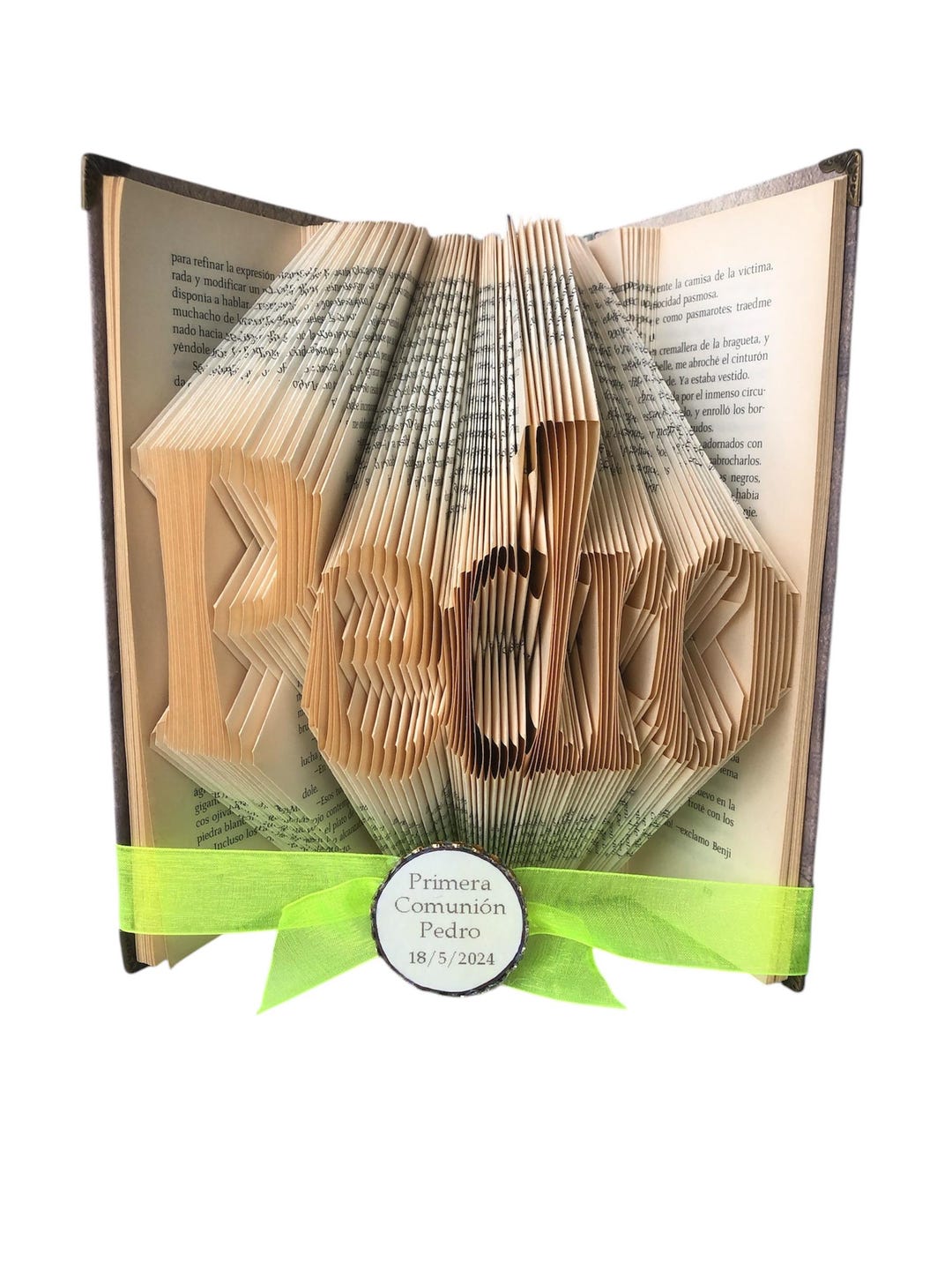 Custom Names Folded Book Art Sculpture. Original Birthday Gift ...