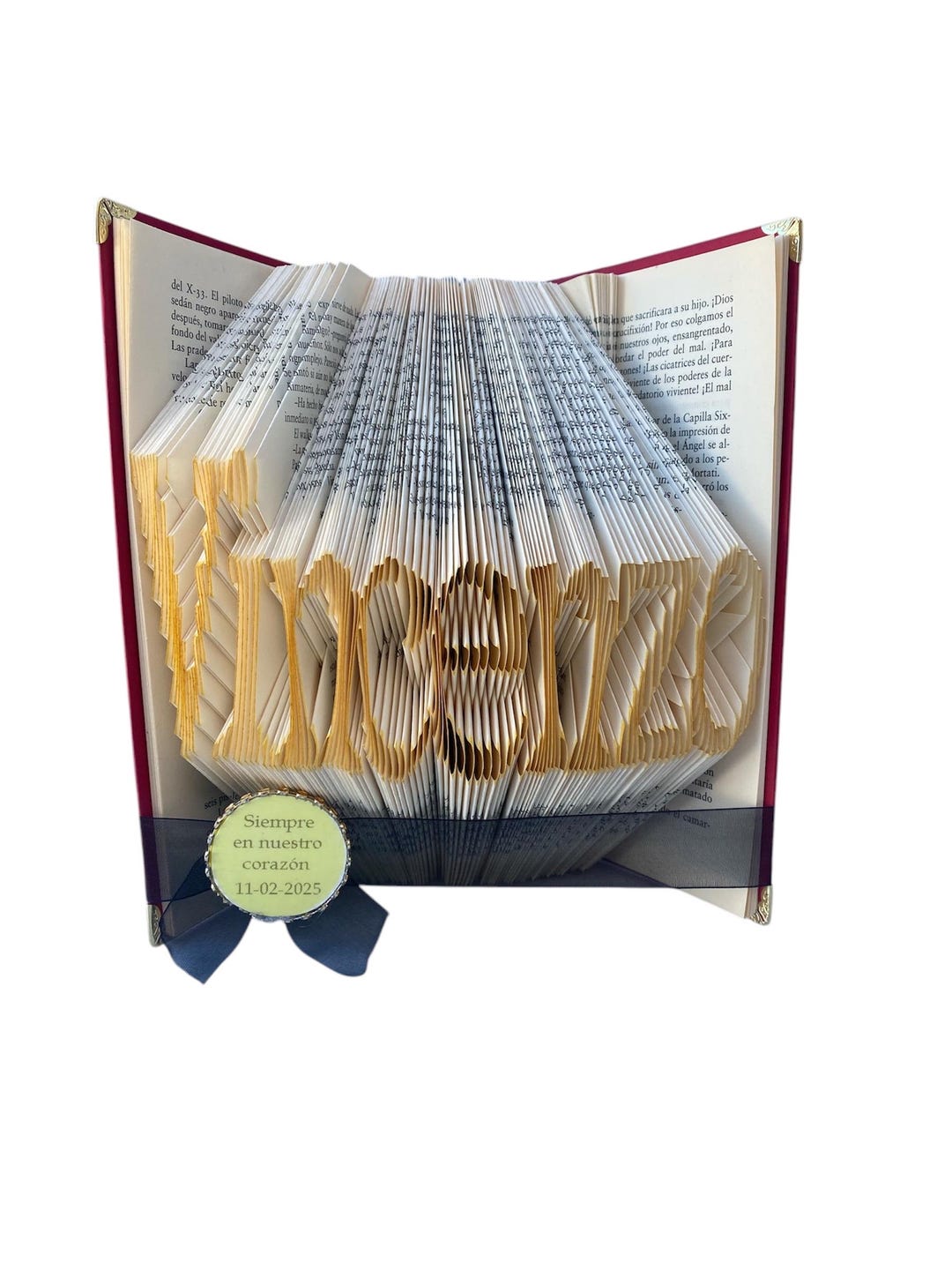 Custom Names Folded Book Art Sculpture. Original Birthday Gift ...