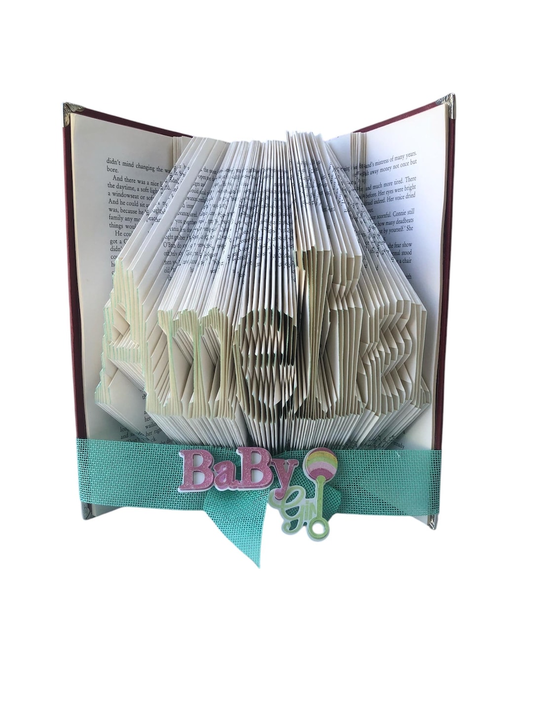 Premium Custom Names Folded Book Art Sculpture. Original Birthday Gift ...