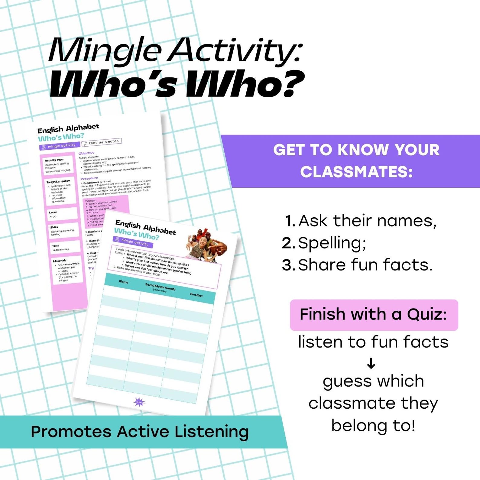 ESL Alphabet Activity Pack: Beginner Spelling Games & Worksheets ...
