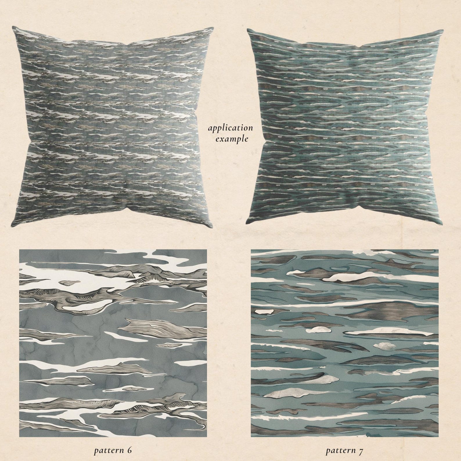 Arctic Landscape Seamless Patterns: Vintage Tundra Textures (PNG ...