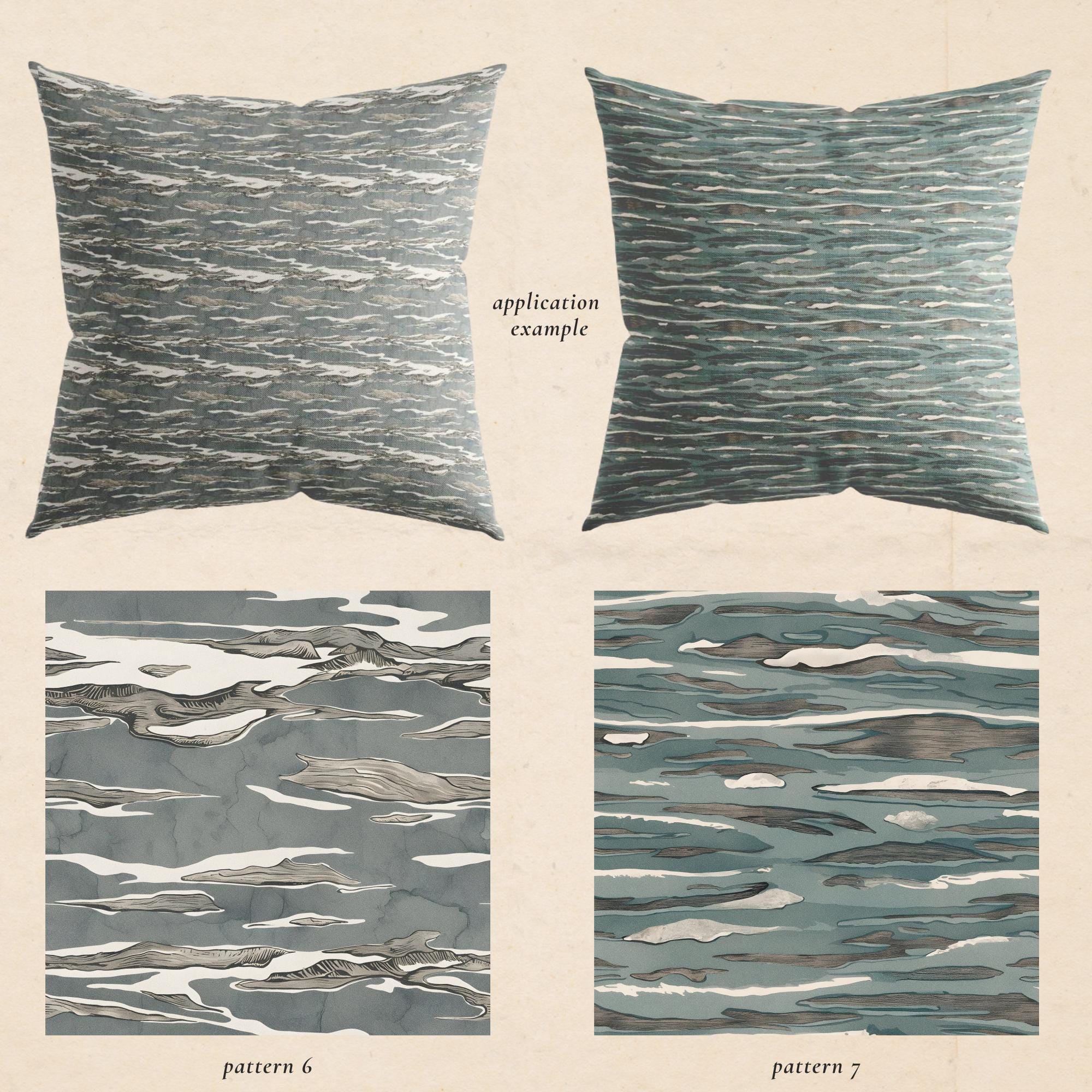 Arctic Landscape Seamless Patterns: Vintage Tundra Textures (PNG ...