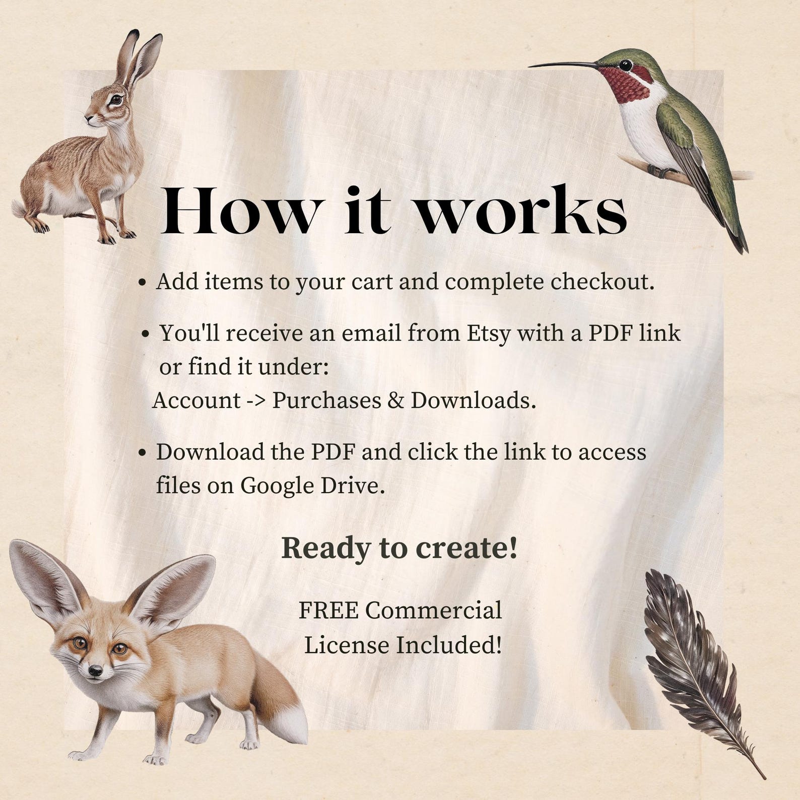 Vintage Desert Animals Clip Art: 36 PNG Elements (commercial Use) - Etsy