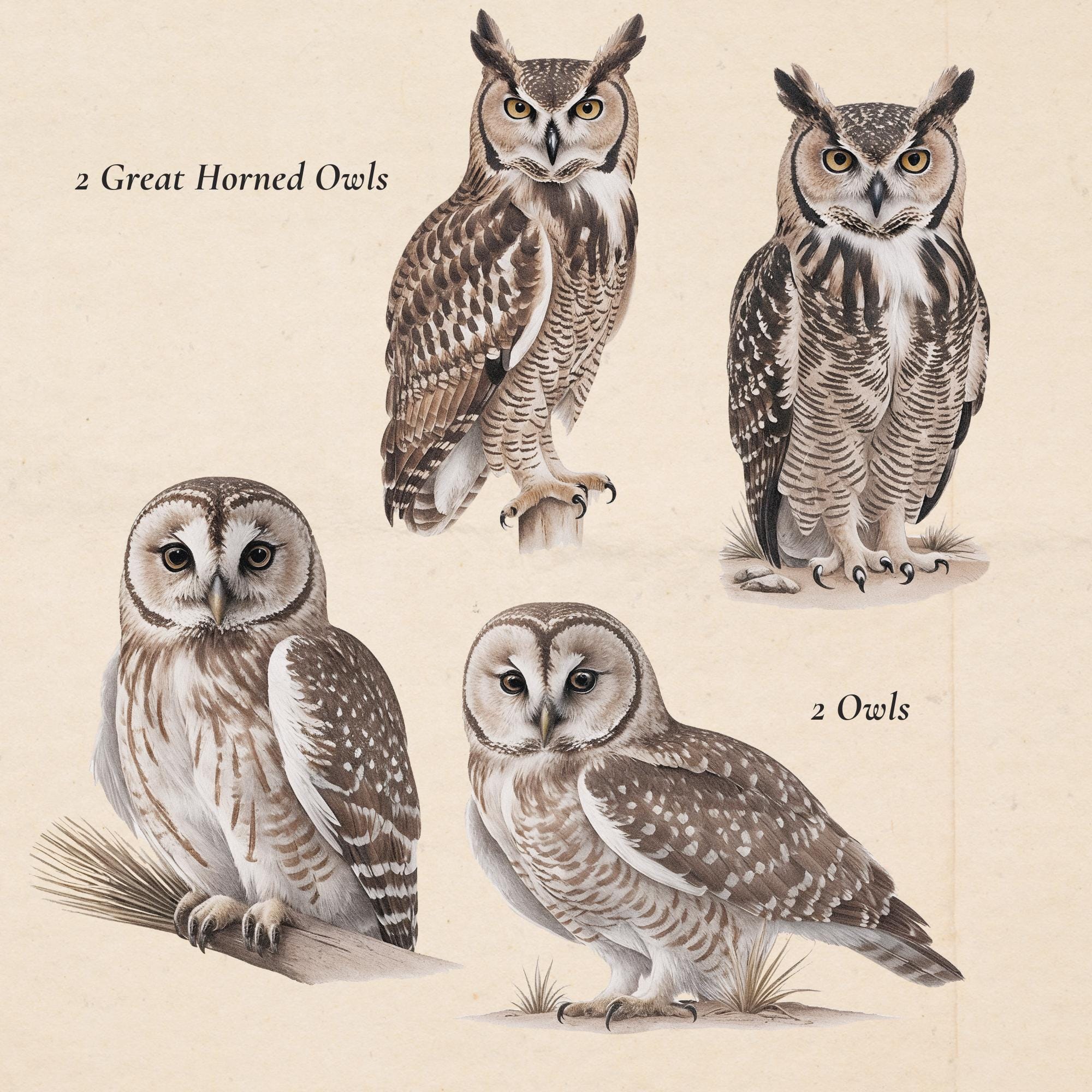 Vintage Desert Animals Clip Art Collection – Fennec Fox, Roadrunner ...