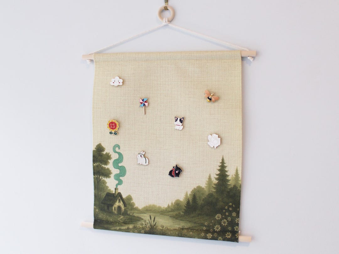 Forest Cottage Pin Banner - Cottagecore Pin Display | Fairy Tale Fabric ...