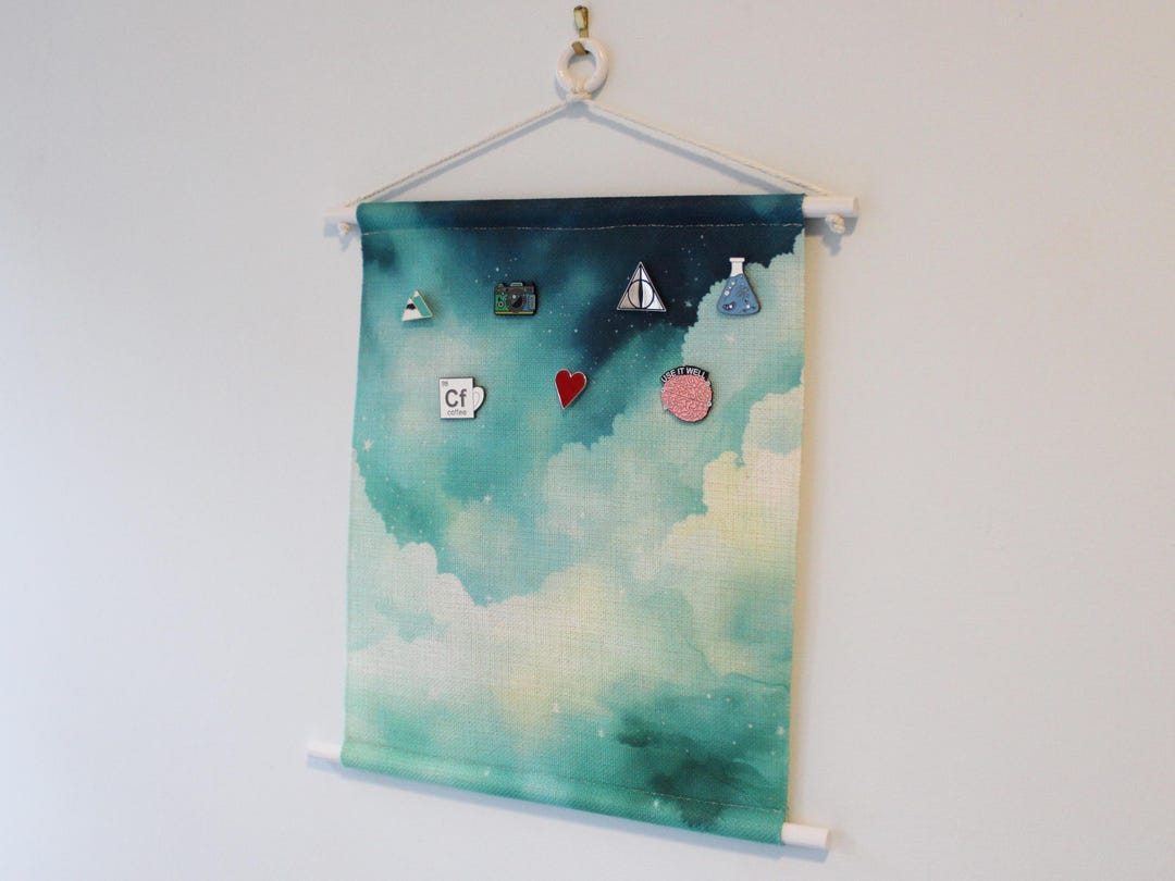 Dreamy Blue Cloud Pin Display Blue Sky Wall Hanging Magical Clouds Pin ...