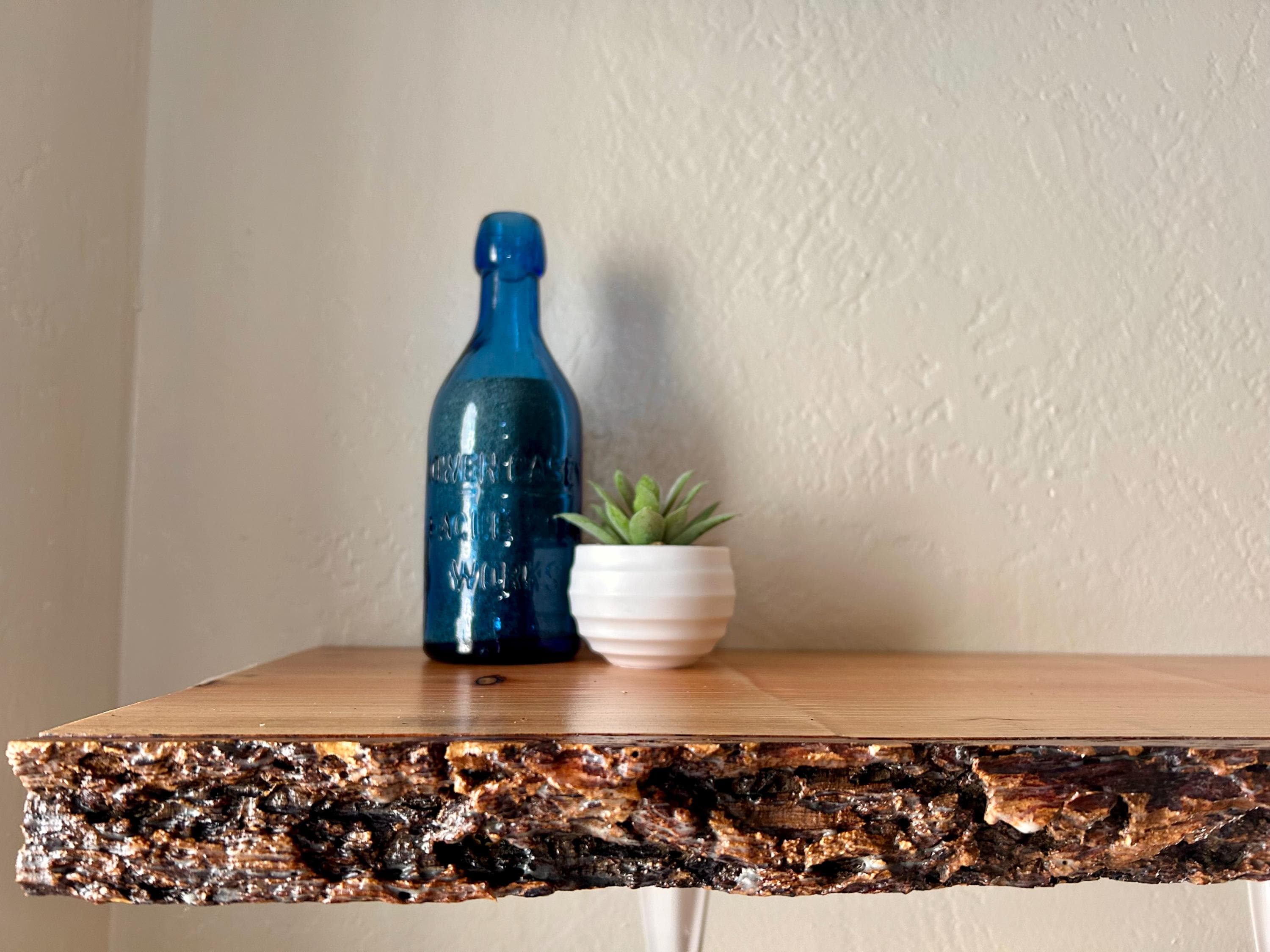 Live Edge Shelf BARK Intact/modern Book Shelves, Home Deco, Wall Decor ...