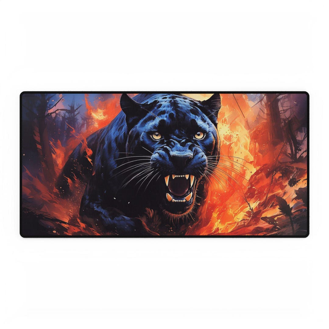 Black Panther Desk Mat - Gaming Mouse Pad, Large Desk Blotter, Cool ...