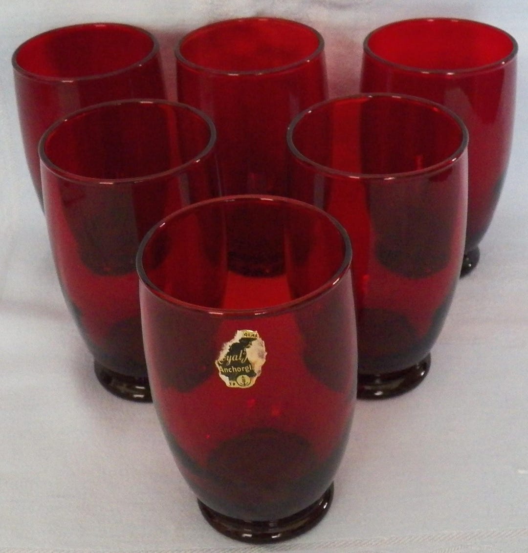 Vintage Anchor Hocking Royal Ruby Baltic R3311 Glass Tumbler Set of 6 ...