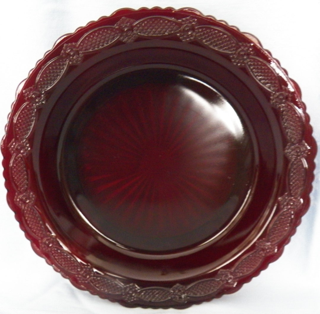 Vintage Avon Cape Cod Ruby Red Pie Plate Server - Etsy