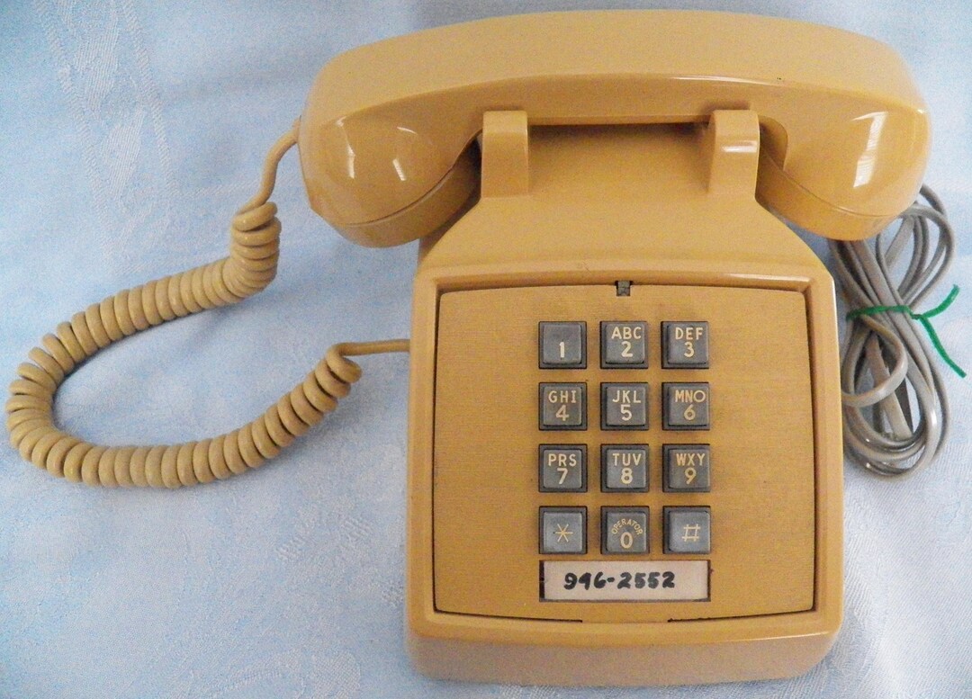Vintage ITT Corded Push Button Desk Telephone Tan Model 2500 - Etsy
