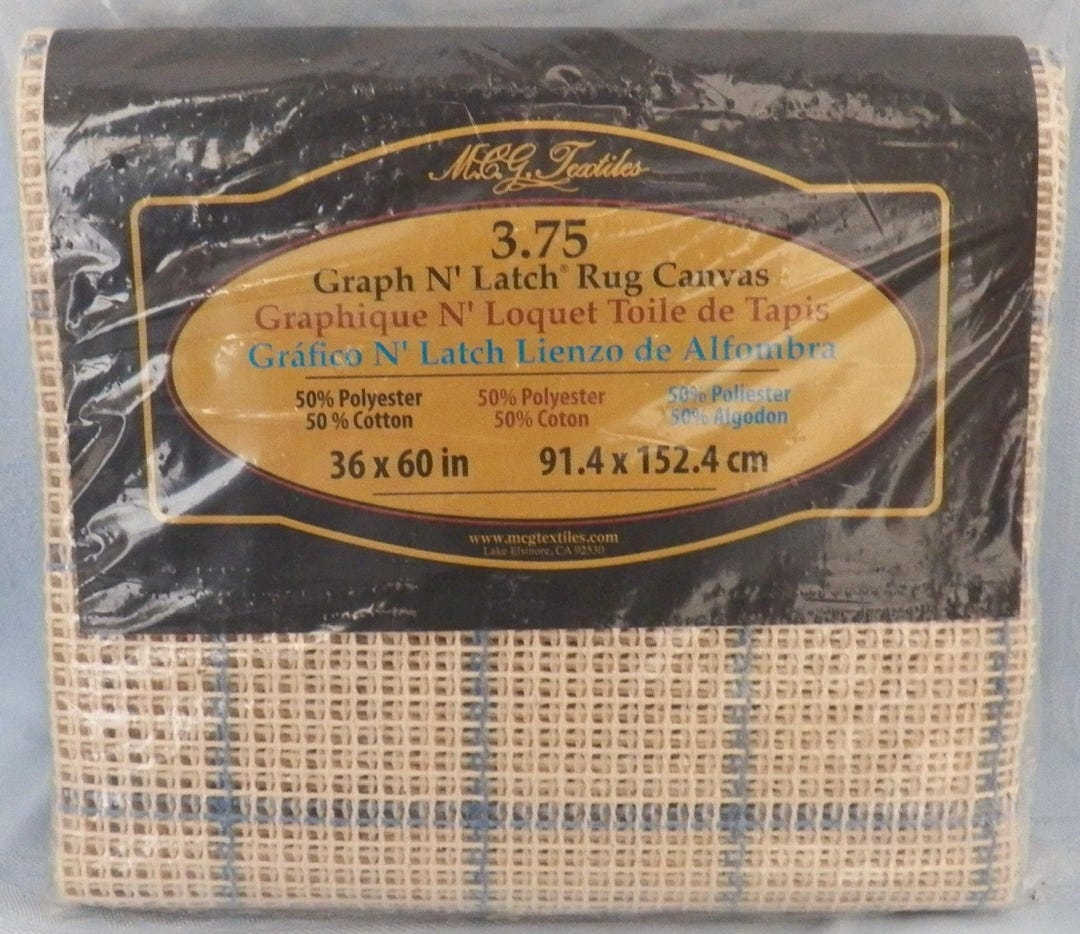 M C G Textiles Graph N’ Latch Rug Canvas New Sealed 36”x60” Made USA - Etsy