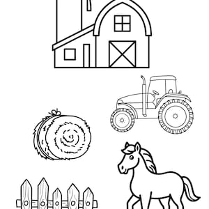 Farm Animals Coloring Page - Etsy