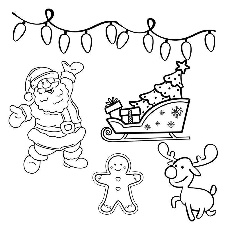 Christmas Coloring Pages for Kids - Etsy