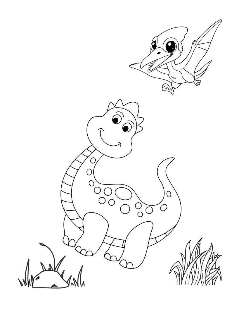 Dinosaur Coloring Pages - Etsy