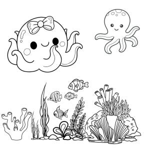 Cute and Educational Sea Animal Coloring Pages - Etsy