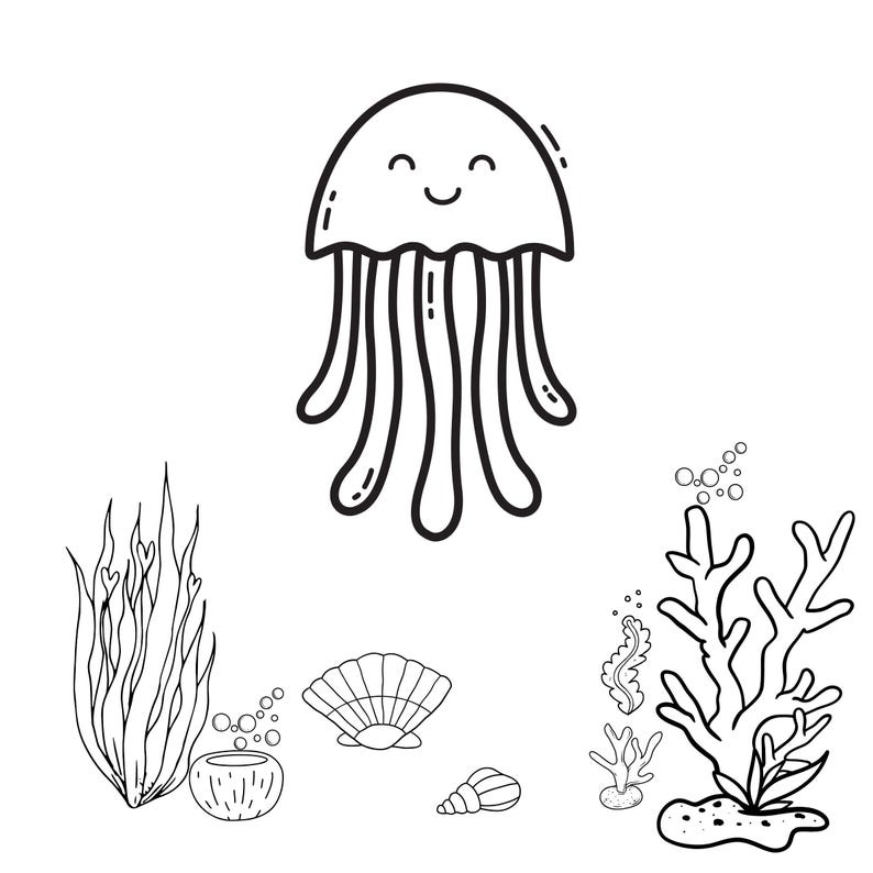 Cute and Educational Sea Animal Coloring Pages - Etsy