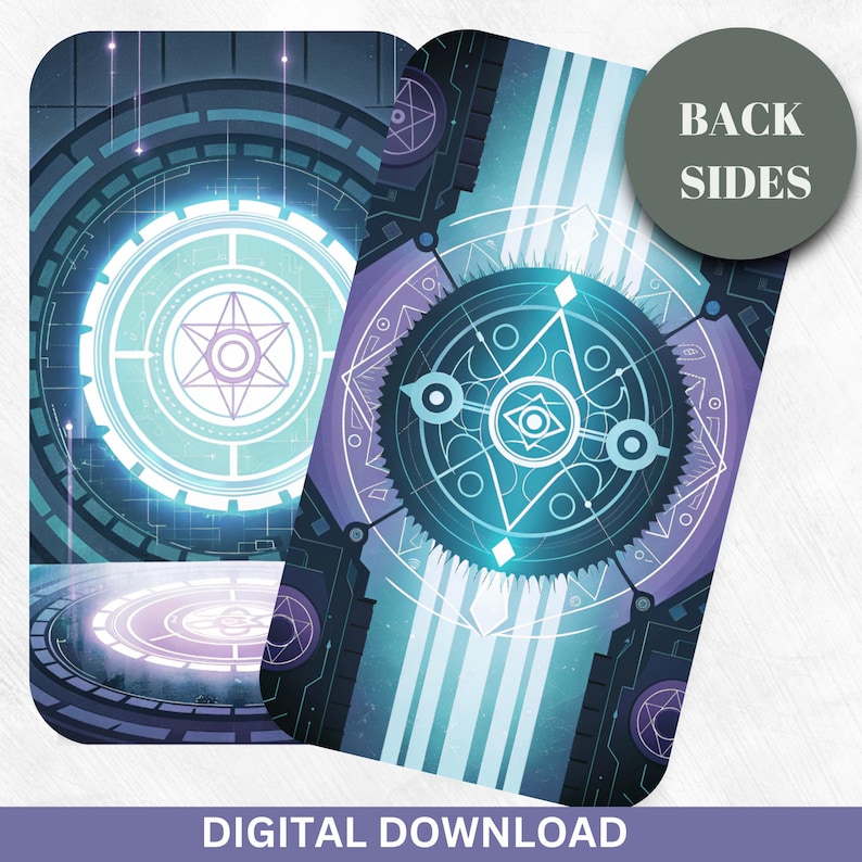 Futuristic Tarot Deck 78 Cards Digital Download Artistic Neon Tarot for ...