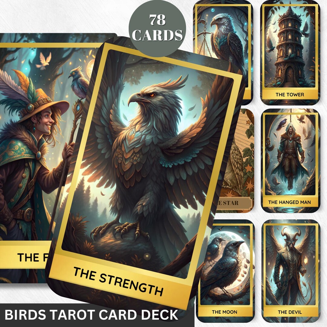 78 Tarot Deck,birds Tarot, Printable Tarot Deck Design, Unique Tarot ...