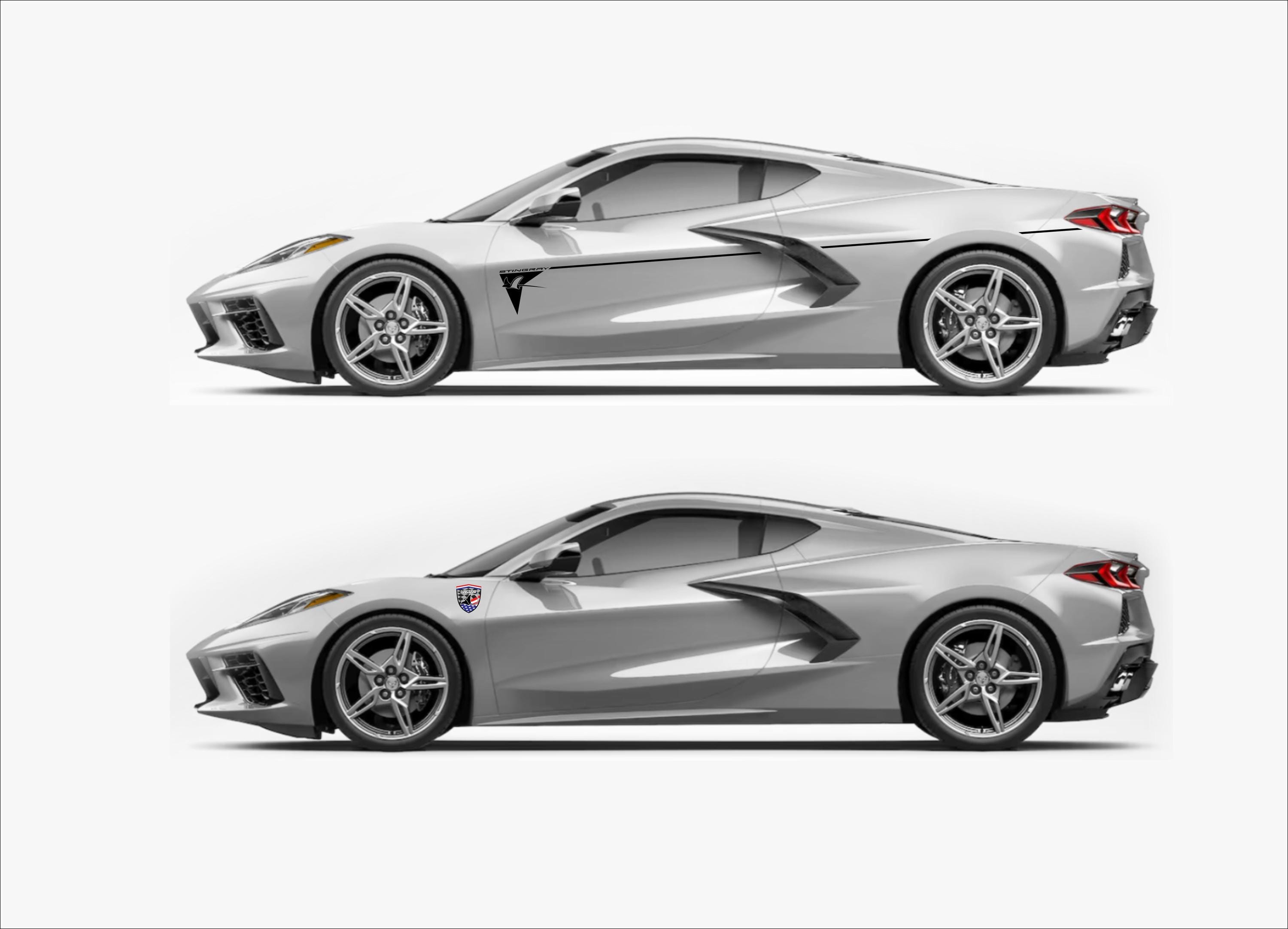 Chevrolet Corvette Stingray C8 Body Door Fender Craft Badges Stickers ...