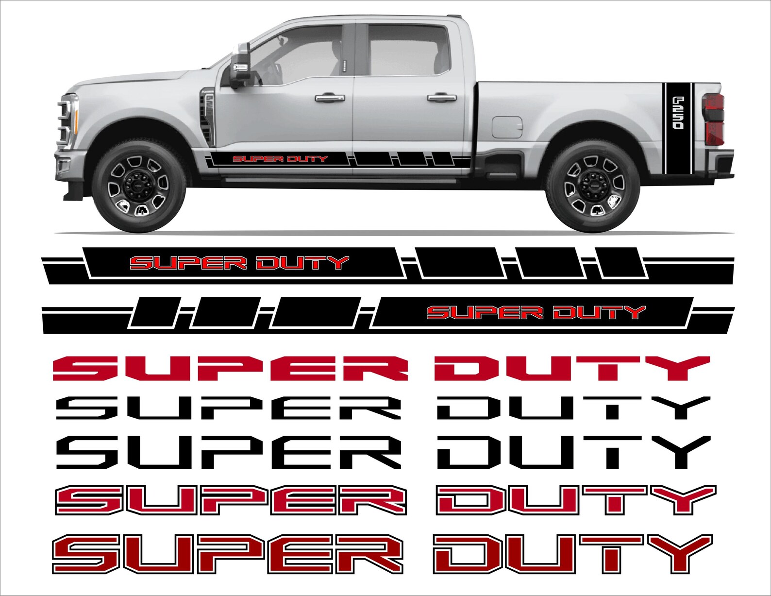 Ford Truck Super Duty Side Stripes Decal SVG Bundle. Pick up Power ...